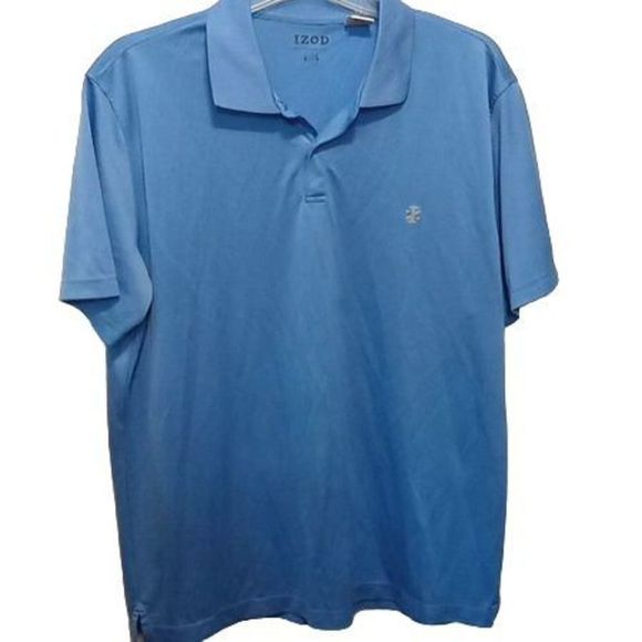 Izod | Shirts | Izod Logo Bluecheckered Polo Mens Sizexl | Poshmark